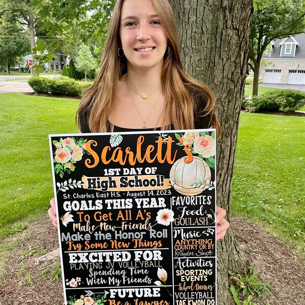 First Day of High School Sign - First Day of School Sign for a Teenager ...