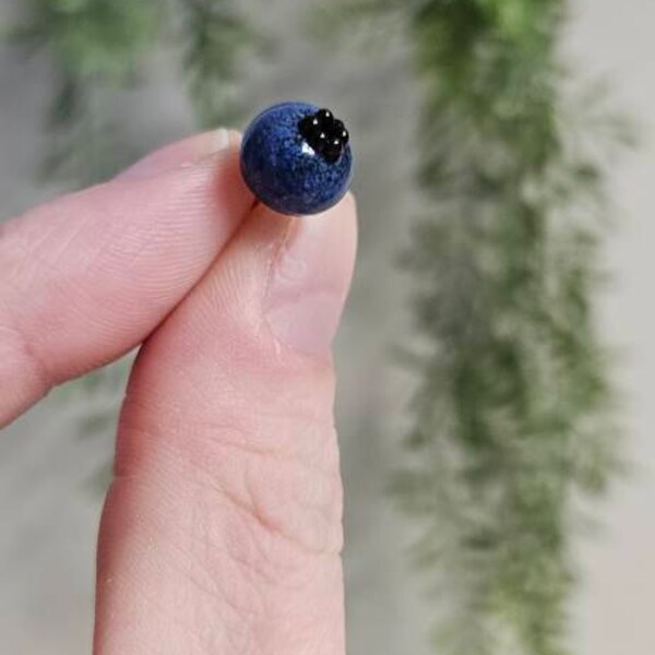 Ten 10 Small BLUEBERRY Handmade Lampwork Bead / Berries/ Beading ...