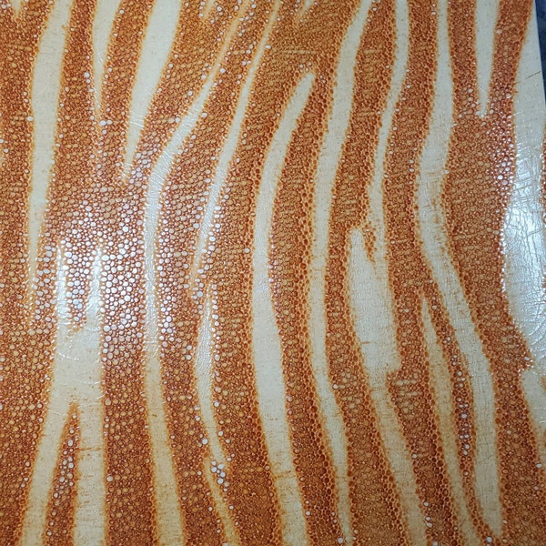 Orange Print ITALIAN Leather Calf Cow Hide Scraps Scrap Square Pieces ...