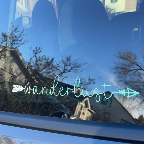 Wanderlust Arrow Decal | Vinyl Wanderlust Decal | Vinyl Decal for ...