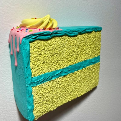 Rainbow Cake Card, a Nice Slice of Fake Postcard Cake. - Etsy