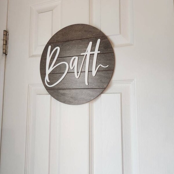 3D Lettered Shiplap Bath Sign - Etsy