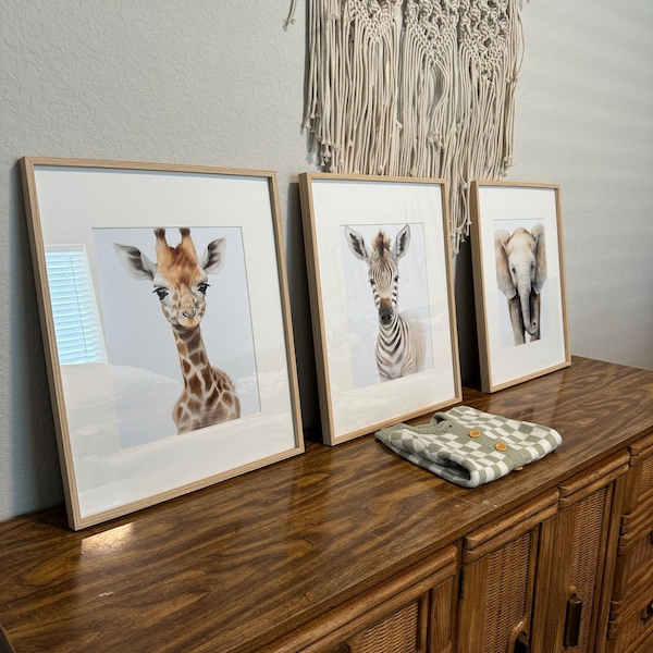 Boho Nursery Wall Art Prints, Safari Nursery Decor, Boho Kids Room, Set ...