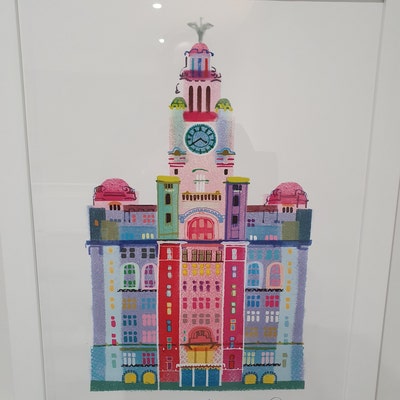 The Liver Building Print Liverpool Wall Art Three Graces - Etsy