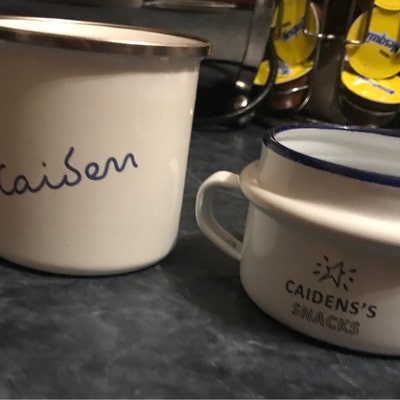 Personalised Enamel Snack Pot - Etsy
