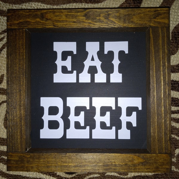 Eat Beef Western Sign - Cowboy Kitchen Decor - Etsy