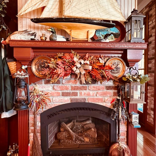 Fall Leaf Swag, Horizontal Autumn Maple Leaf Decor, Harvest Wall ...