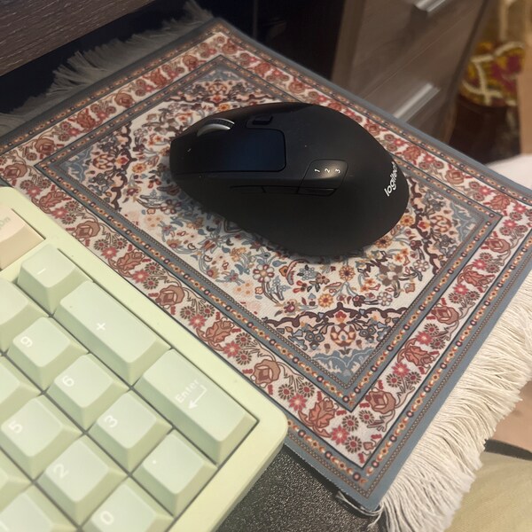 Handmade Rug Mouse Pad Vintage Carpet Rubber Mousemat for Home Office ...