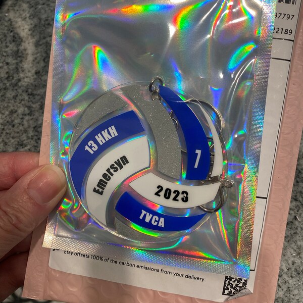 Volleyball Bag Tag for Volleyball Season Club Team Keychain for ...