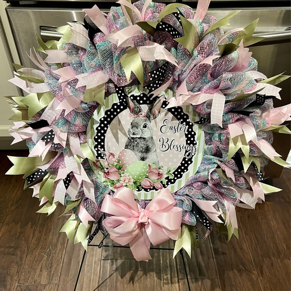 Easter Blessings Wreath Sign, Metal Wreath Sign, Sign for Wreaths ...