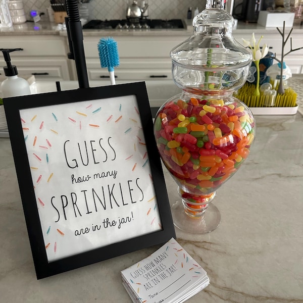 Game Guess How Many Sprinkles Are in the Jar Sprinkle Baby Shower ...