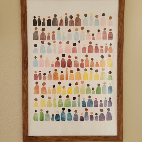 Pride Rainbow Figures Art Print | LGBTQ+ Inclusive Pride Gift | Art ...