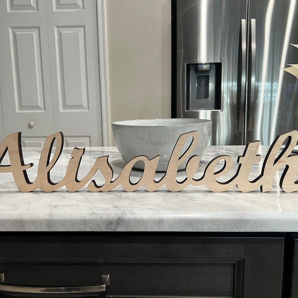 Custom Laser Cut Stand up or Hanging Sign Classic Script Unfinished - Etsy