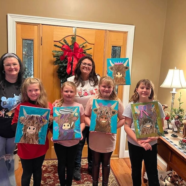 Ladies Night Out Sip and Paint Party Kit Canvas, Pre Drawn Template for ...