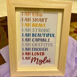 Personalized Affirmations for Kids Wall Art Set of 2 Prints ...