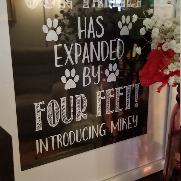New Puppy Announcement Personalized Chalkboard, New Dog Poster ...