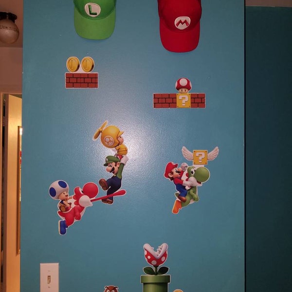 Super Mario Decals, Mario Decals, Game Room, Vintage Nintendo Decals ...