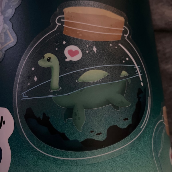 Nessie in a Bottle - Clear Waterproof Vinyl Sticker - Etsy