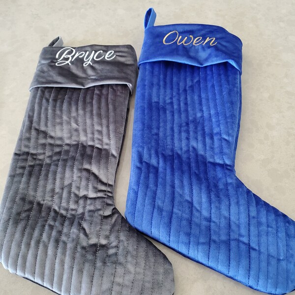 Set of 2 - Custom Large Velvet Christmas Stockings - Monogrammed ...