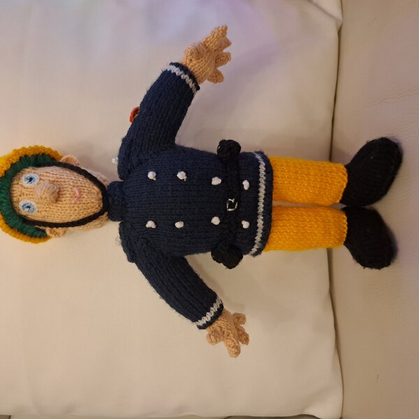 PDF Knitting Pattern Fireman Teddy Bear Soft Toy DK ( 8 Ply ) Height ...