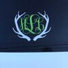 Deer Antler Monogram Car Window Decal Initials Car Window - Etsy