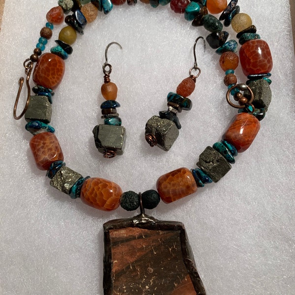 Handmade Wire Wrapped Polymer Clay Angel Fish Mixed Media Necklace and ...