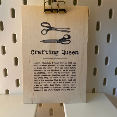 Gift for Crafter 'crafting Queen' Craft Room Sign WS1467 - Etsy UK