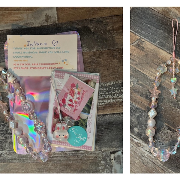 Flower Phone Charm Cute 3D Keychains Transparent Jelly Aesthetic Gift ...