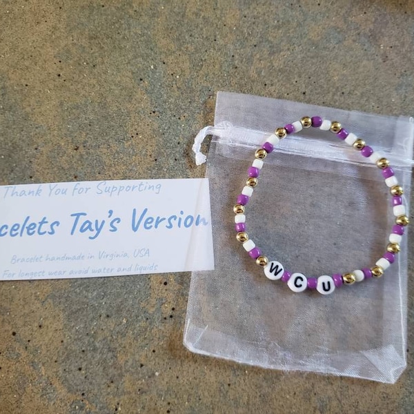 Customizable College Bracelet - Etsy