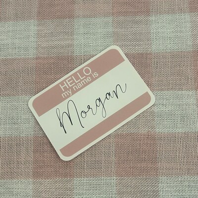 Hello, My Name is Personalized, Modern Baby Name Tag Sticker - Etsy