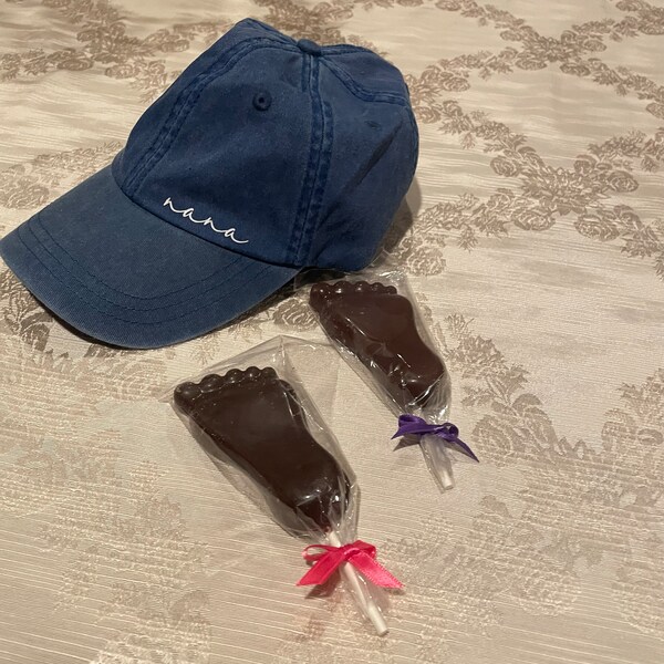 12 Chocolate Foot Pops Foot Favors Baby Feet Favors Chocolate Feet ...