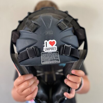 I Love Umpires Sticker, Catcher's Mask, Helmet Sticker, Umpire Sticker ...