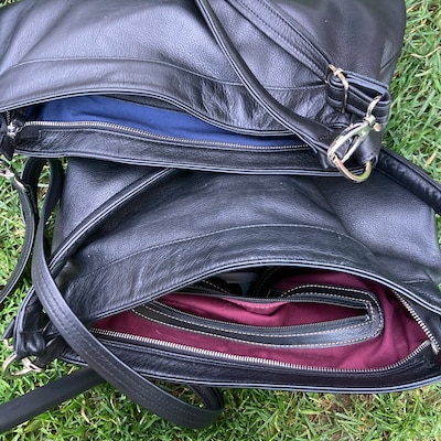 Black Leather Bag Soft Leather Bag Slouchy Leather Bag Large Women ...