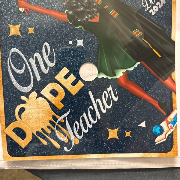 Custom Black Teacher Graduation Cap Topper, Future Teacher Cap ...