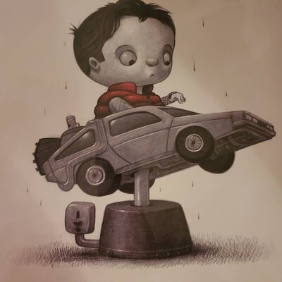 11x14 Baby Alien, Xenomorph, With Braces and a Toy Space Ship, Signed ...