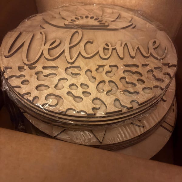 Unfinished Wood Round DIY Kit Welcome to Our Coop Door Hanger Porch ...