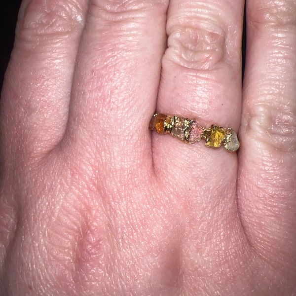 Orange Birthstone, Topaz Ring, November Birthday Gifts for Her, Boho ...