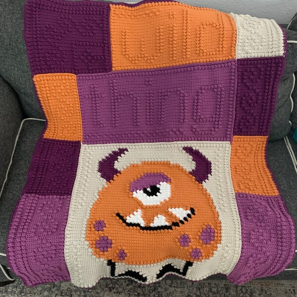 MONSTER Pattern for Crocheted Blanket - Etsy