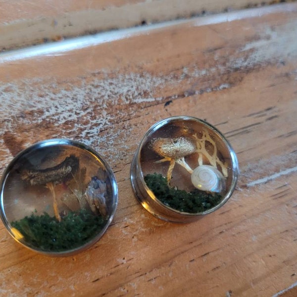 Enchanted Forest, Moss and Mushrooms Plugs. FOR PAIR. 10mm and Up - Etsy
