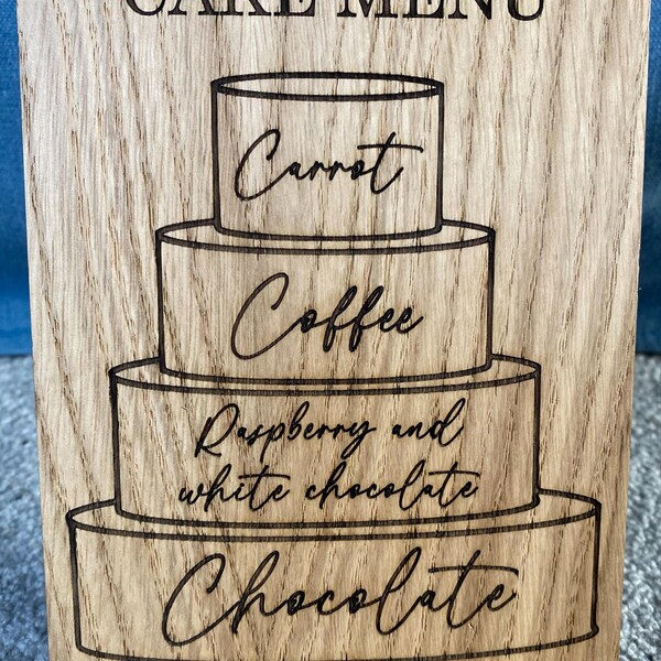 Cake Menu, Cake Flavour Wedding Sign | Personalised Cake Menu, Cake ...
