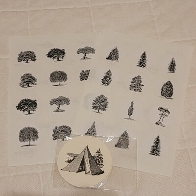Tree Note Card Set of 10 in White or Light Ivory With Matching ...