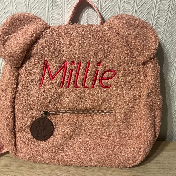 Teddy Bear Backpack Toddler Backpack, Custom Name Backpack Embroidered ...