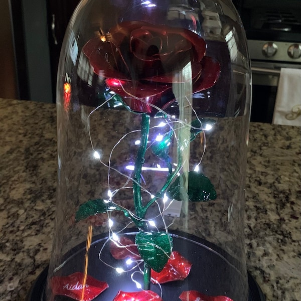 The Enchanted Aluma Rose - Beauty and the Beast Replica With Engravings ...