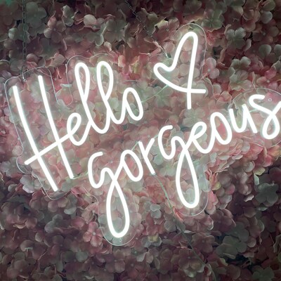 Hello Gorgeous Neon Sign,custom Heart Sign Salon Decorations,led Light ...