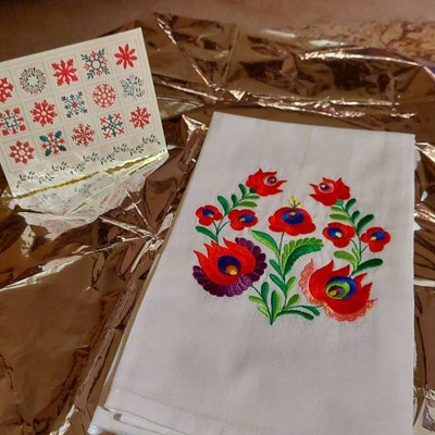 Hungarian Embroidery Kalocsai in a Heart Shape Kalocsai Minta Szív ...