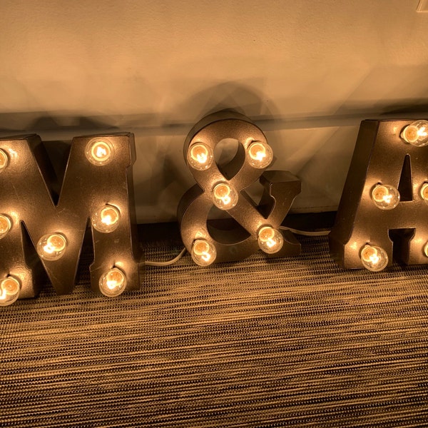 Light up Letters Metal Marquee 7" Small Electric Lights Sign - Etsy