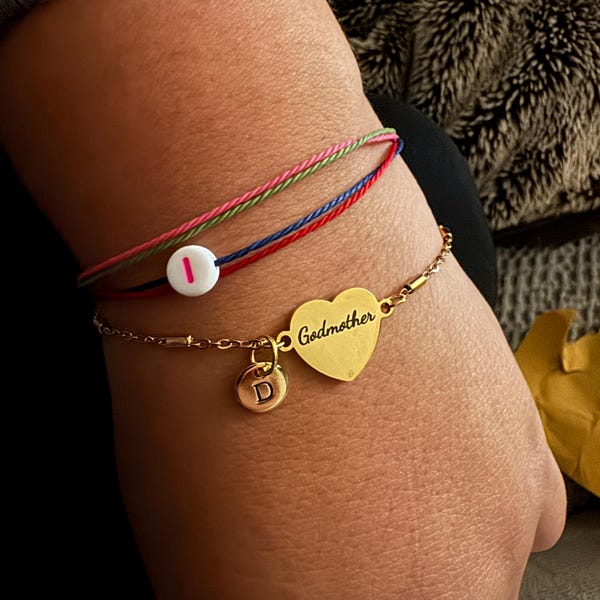 Godmother Gifts, Gold Godmother Bracelet, Heart, Godmother Jewelry ...