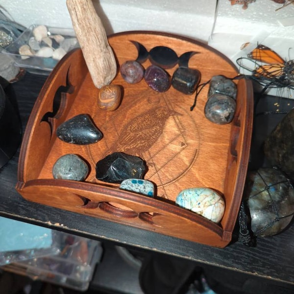 Celestial Raven Trinket Dish Tray, Raven Decor, Raven Tray, Crystal ...