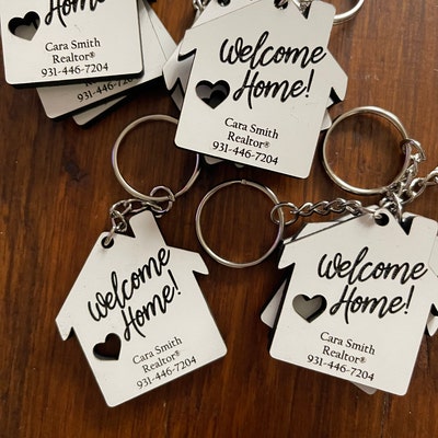 BULK Welcome Home Keychain Closing Gift - Etsy