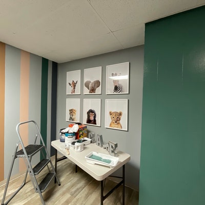 Safari Nursery Decor, Baby Animals Set 6, Lion Zebra Elephant Giraffe ...